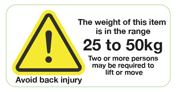 Weight Range 25 to 50 kg Labels