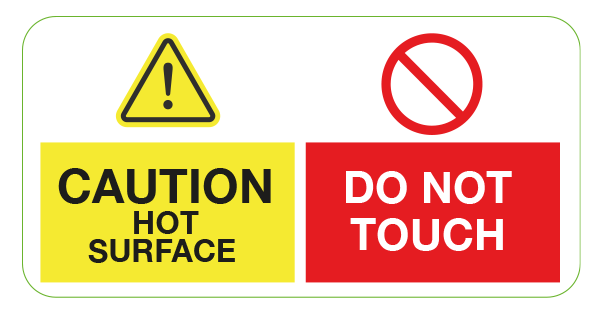Hot Do Not Touch Labels - Earlsmere Limited