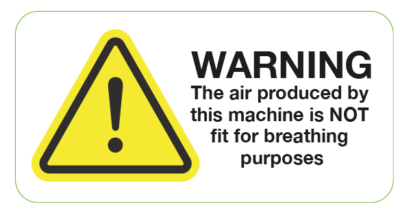Warning Air Not Fit For Breathing Labels – Earlsmere Limited
